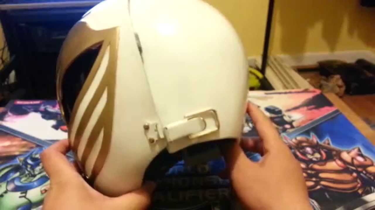 MMPR White Ranger Helmet & Shield Finished! - YouTube