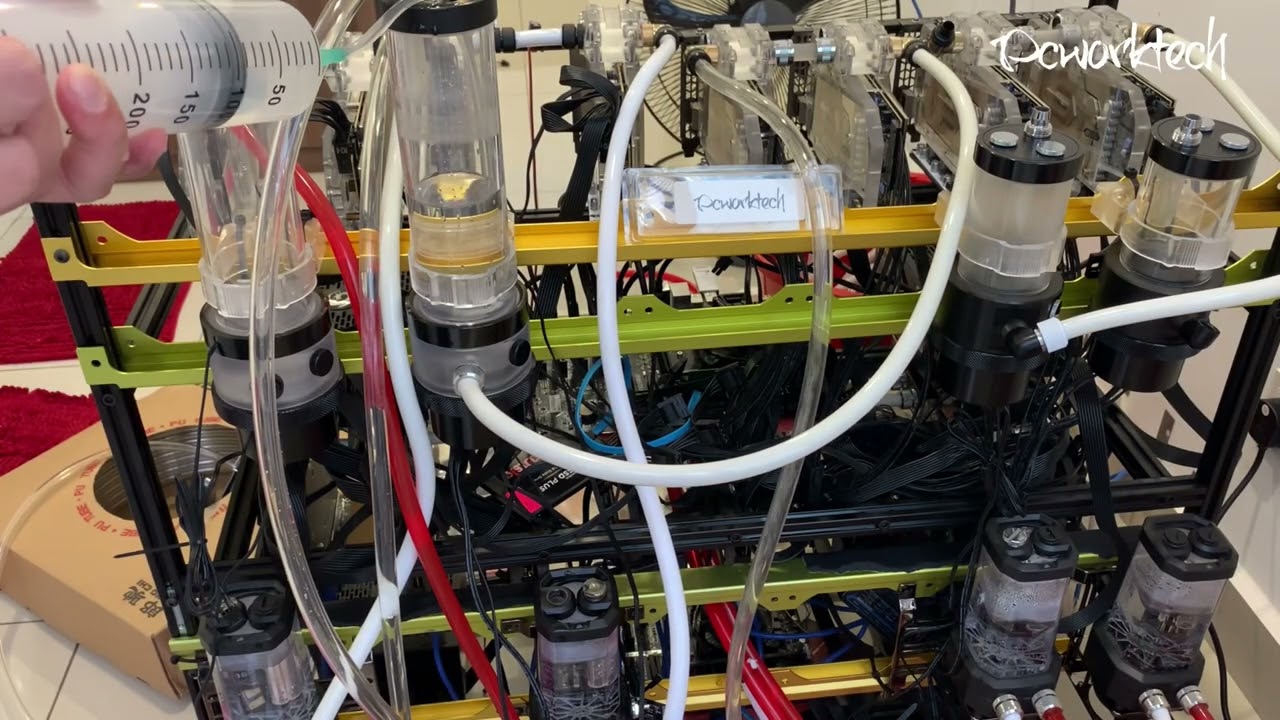 Insanely Watercooling setup for 3090 mining rig. - YouTube