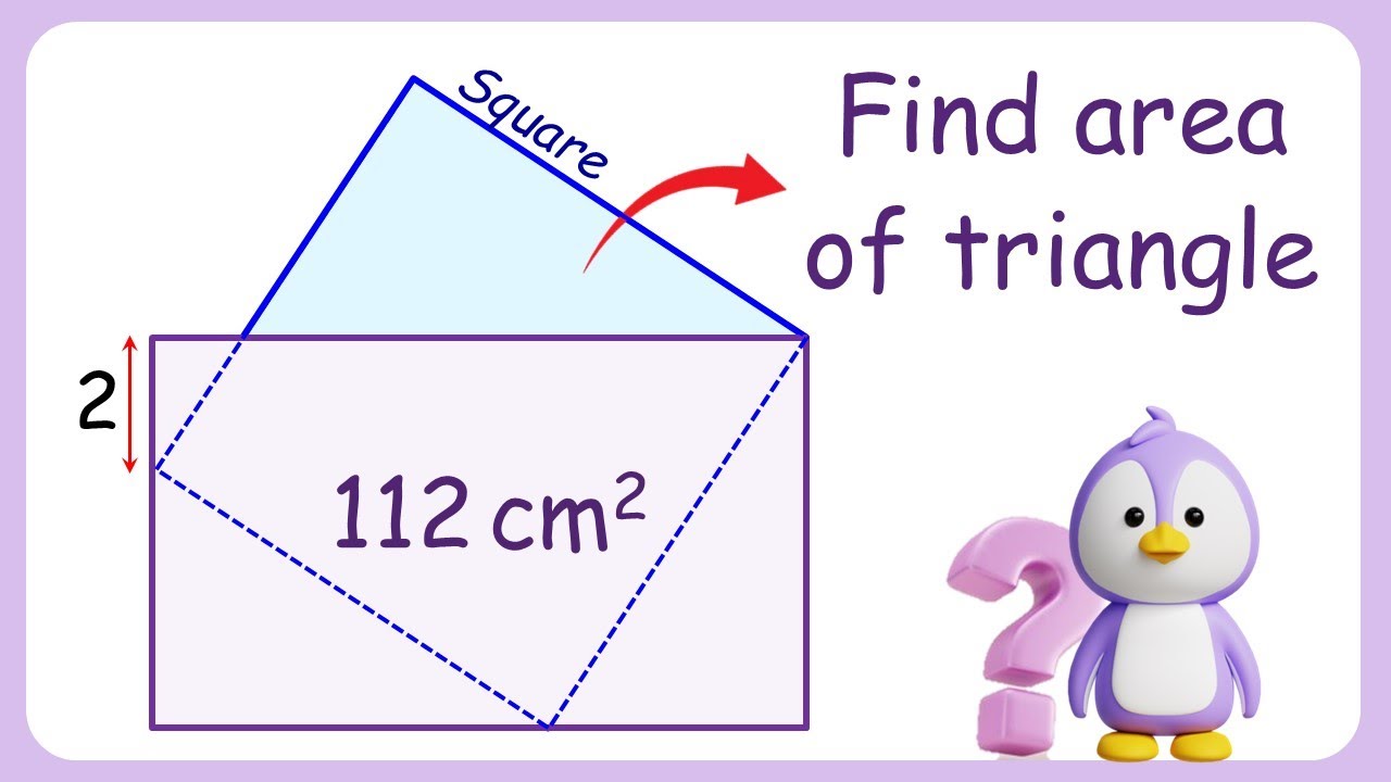 123) Area of rectangle is 112. Find the area of blue triangle. - YouTube