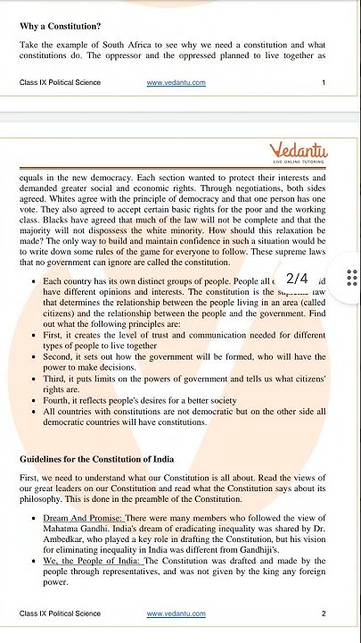 class 9 Civics chapter 2 Constitutional design notes|Constitutional ...