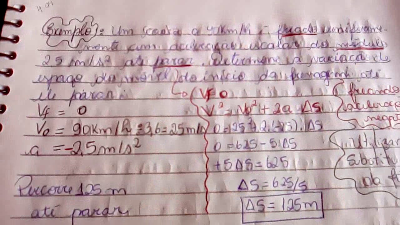 Equação de Torricelli (exemplo 2) - YouTube