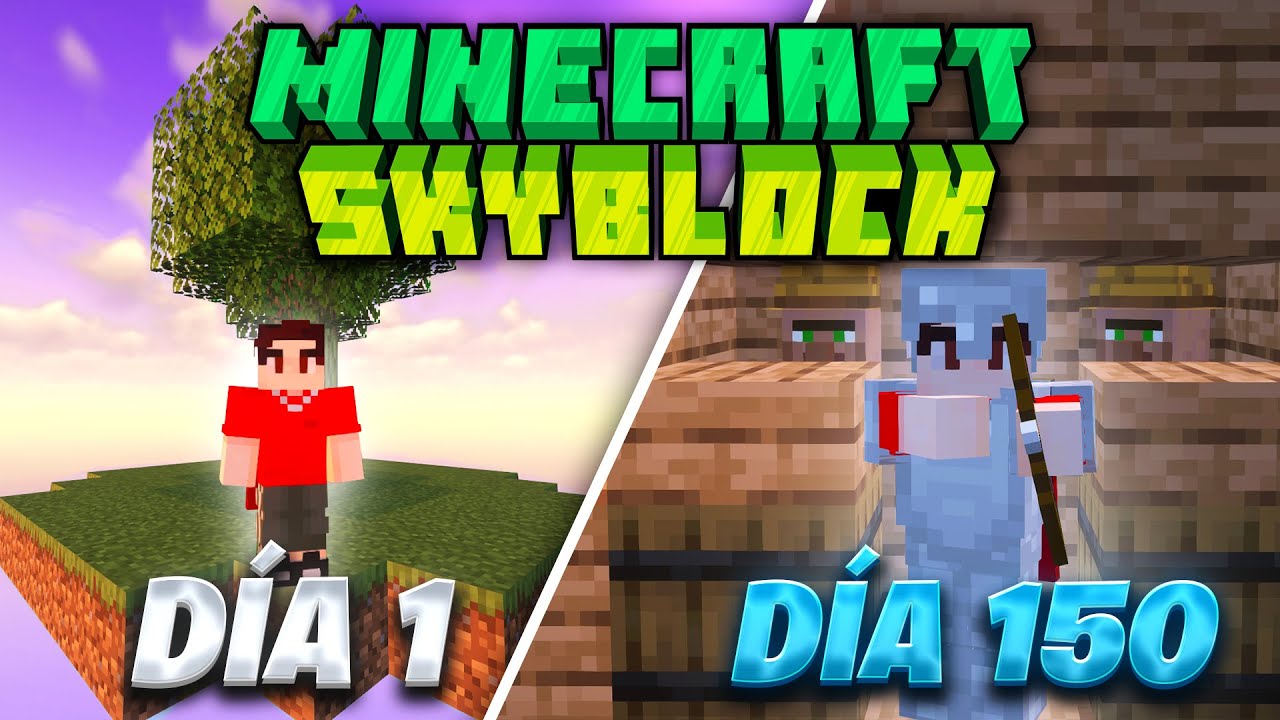 SOBREVIVÍ 150 DÍAS EN UN SKYBLOCK DE MINECRAFT - YouTube