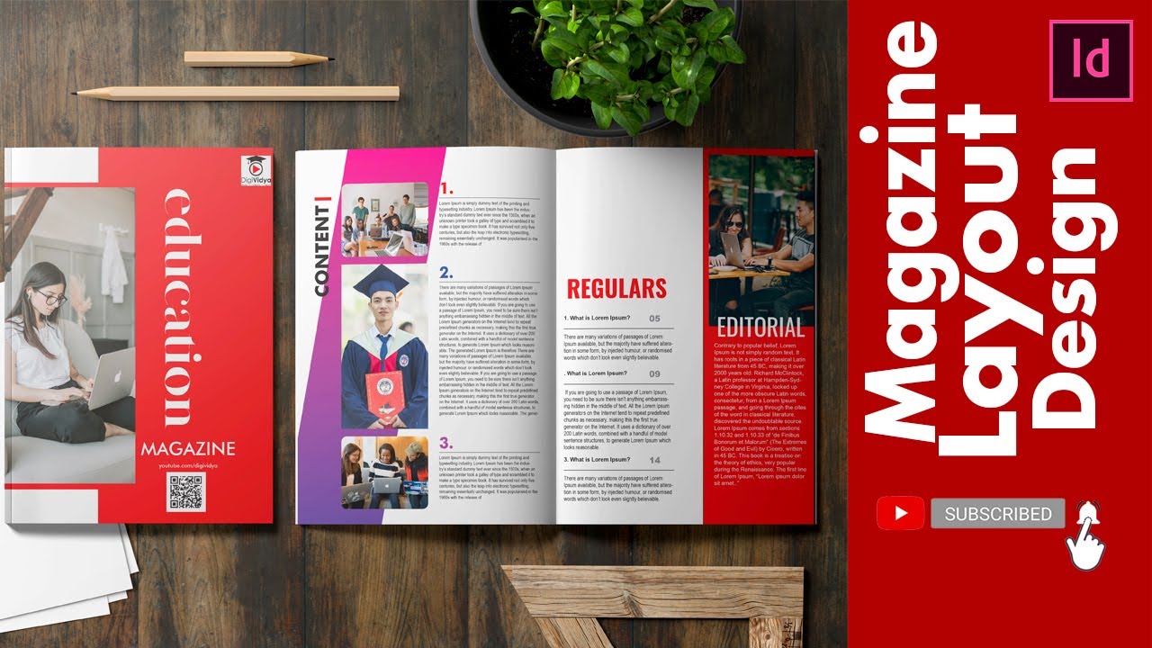Magazine Layout Design | Adobe InDesign cc | Speed Art - YouTube