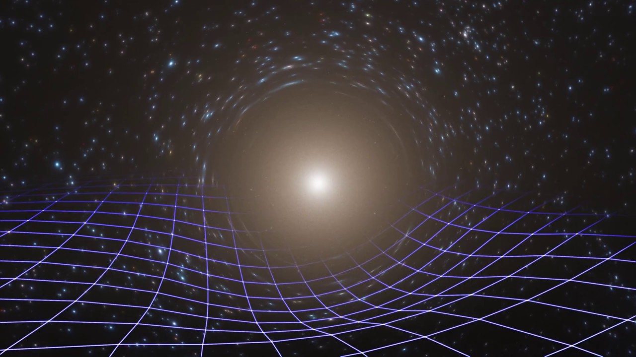 Artist’s impression of massive object distorting spacetime - YouTube