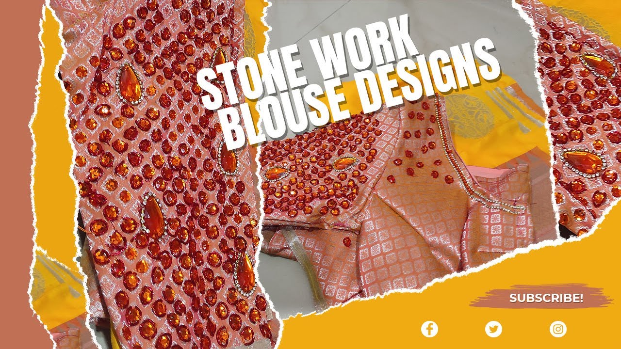 Easy Stone Work Blouse Designs With Glue - YouTube