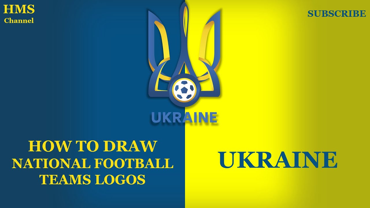 How to draw National Football Team Logos | Ukraine / Малювання ...