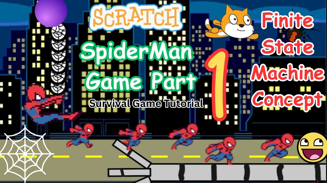 Spider man Survival Game In Scratch. Part 1 Tutorial Finite State ...