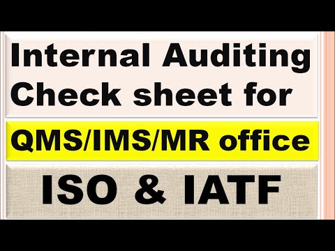 Internal Auditing Check sheet for QMS,IMS,MR office - YouTube