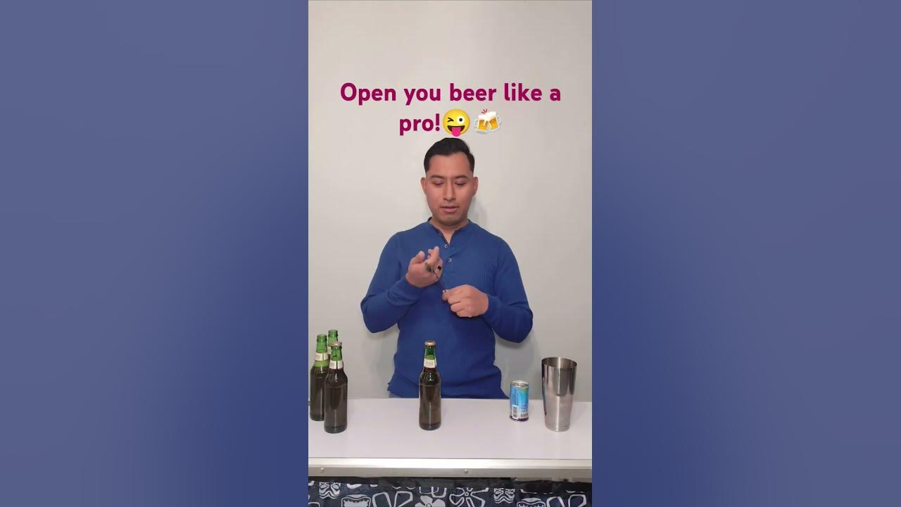 Open your beer like a pro! 😜🍻 #cocktail #drink #bartender - YouTube