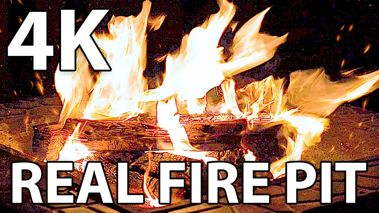 4k Real fire pit 30 minutes relax video ASMR wood cracking sounds - YouTube