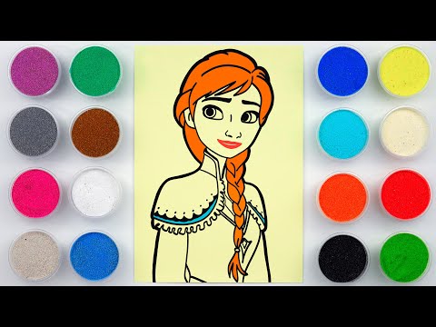Sand painting & coloring princess Anna Frozen