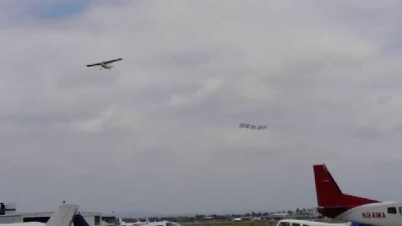Aerial Banner Drop - YouTube
