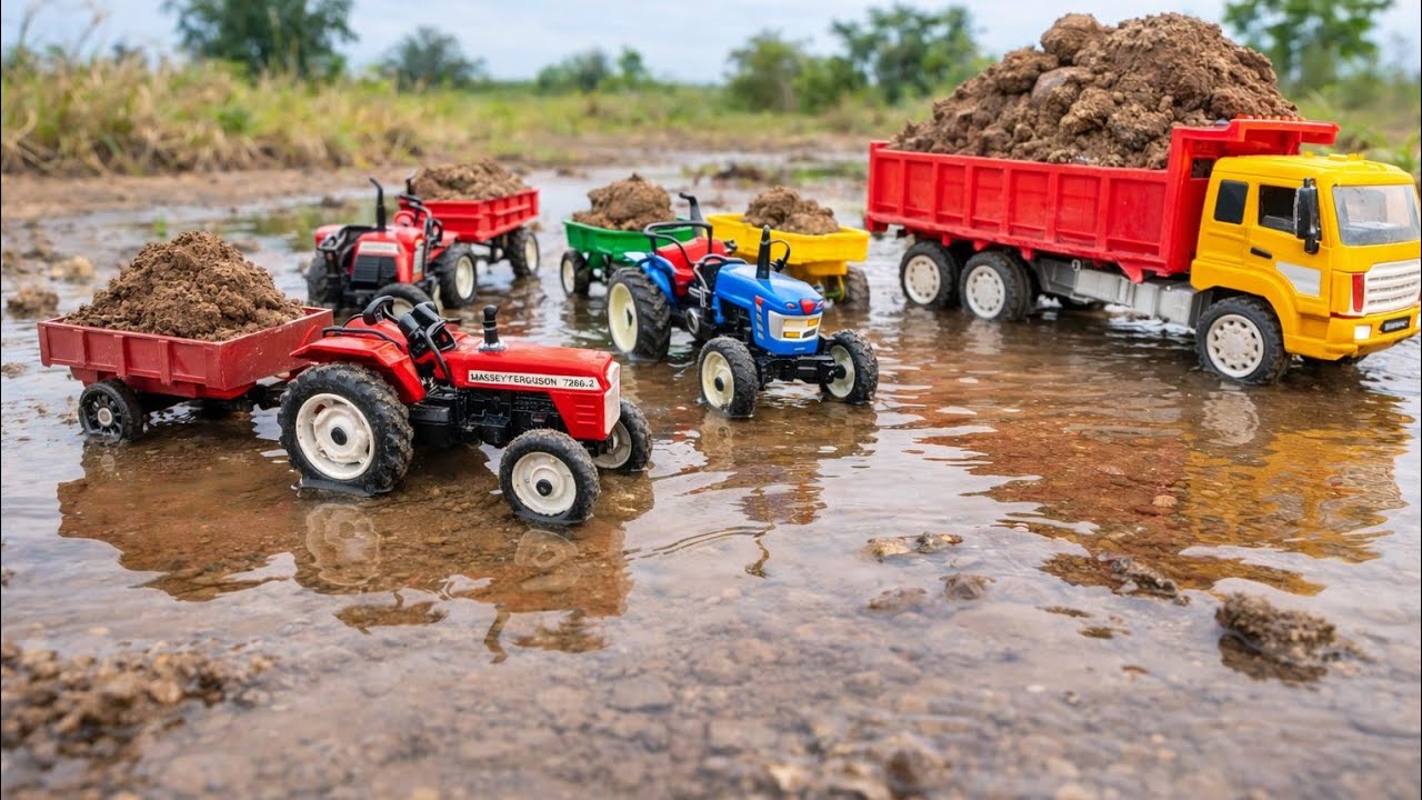 Tractor Falling in Water 😱 JCB Amazing Rescue | Toy Vehicles Video ...