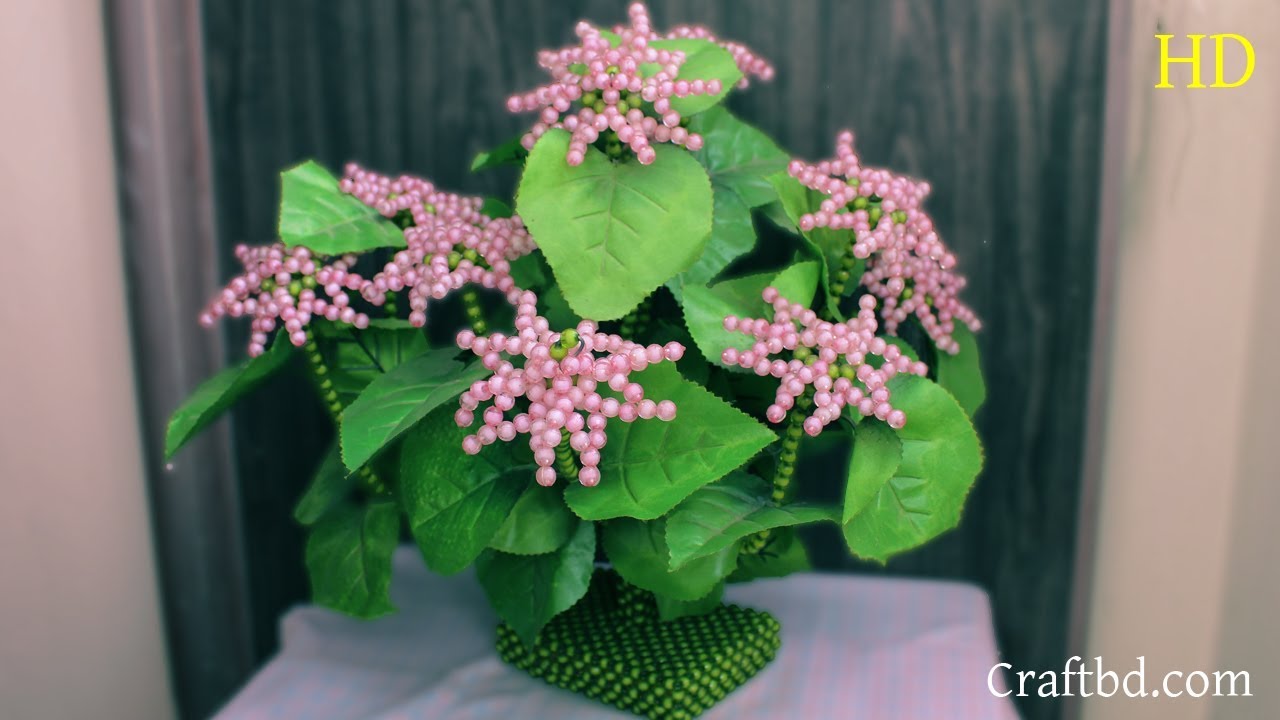 Beaded Daliya Flowers Tree | পুতির ডালিয়া ফুল গাছ | Beads Flower ...