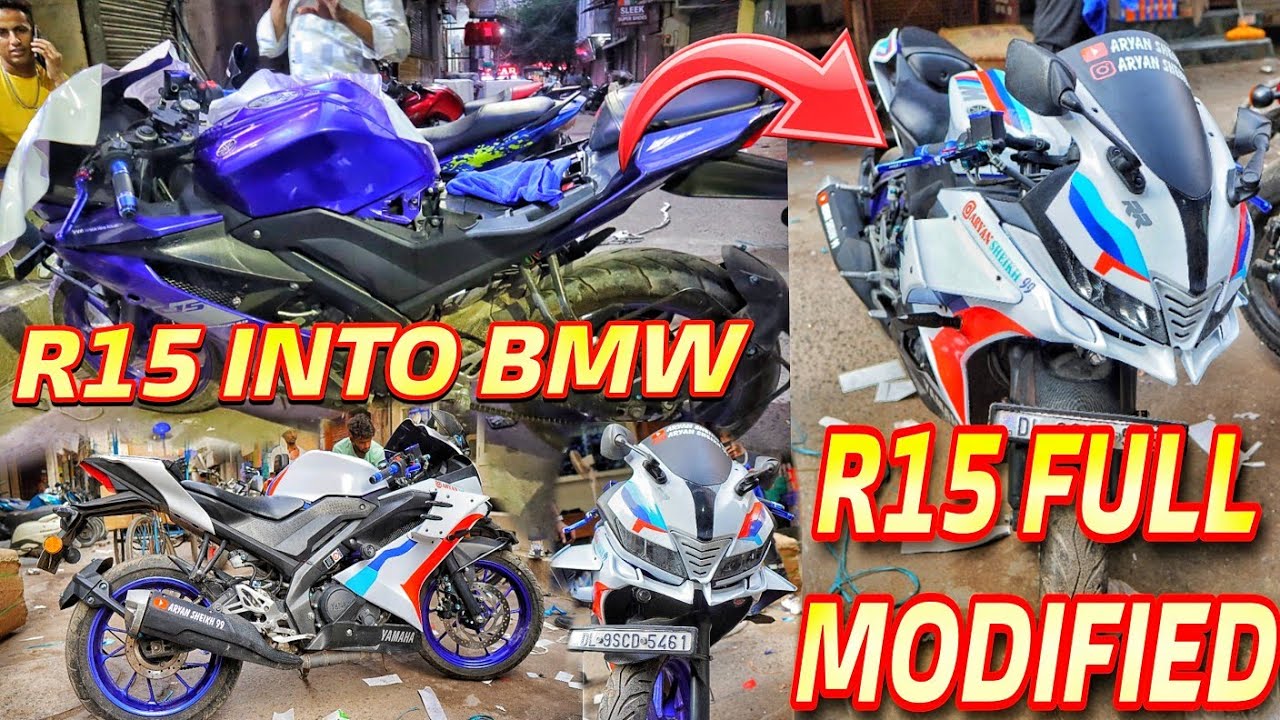 R15 Convert into BMW | R15 V3 Full Wrapping | R15 Custom Modification ...