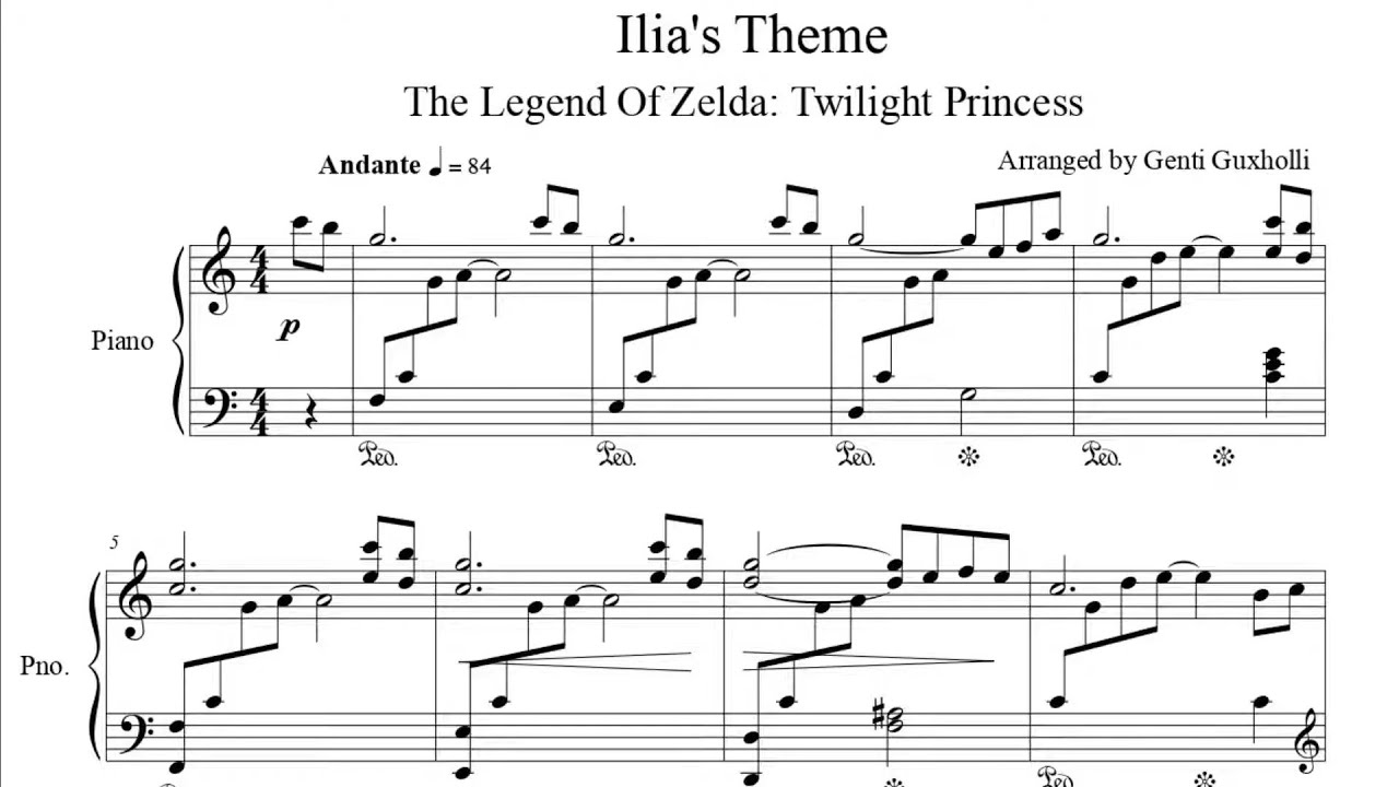 Ilia's Theme - The Legend of Zelda: Twilight Princess (Piano Solo ...