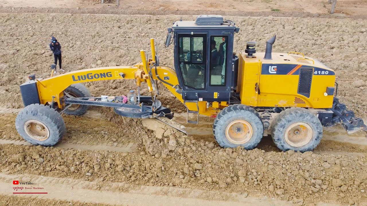 Smoothly National Road Construction Operating Heavy Equipment Roller ...