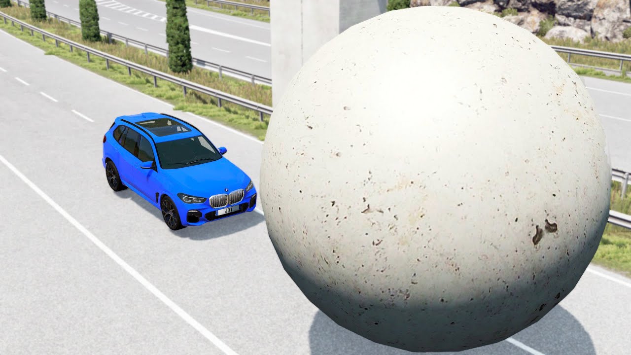 Cars vs Giant Ball – BeamNG.Drive - YouTube