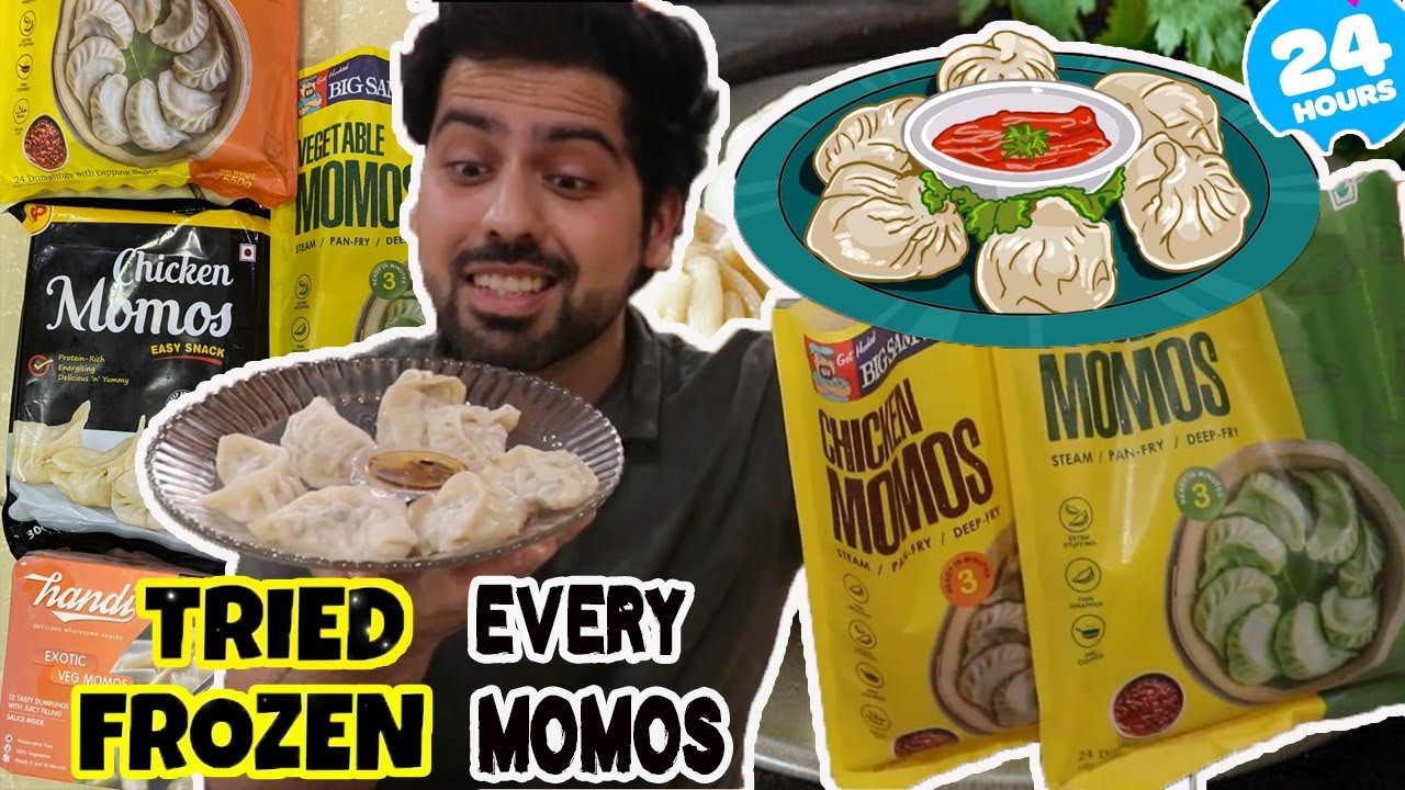 I tried every FROZEN MOMO from the SUPERMARKET || Super Yummy Challenge ...