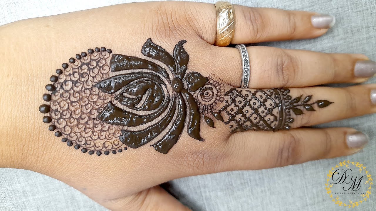 Back Hand Flower Brooch Mehndi Design | By Dilishan Mehndi Art - YouTube