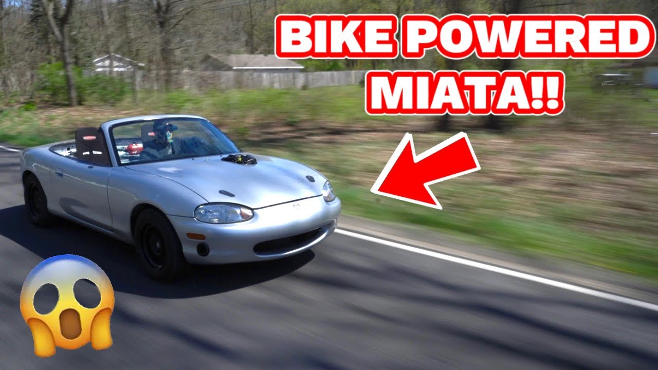 Bike powered Miata RIPS back roads - YouTube