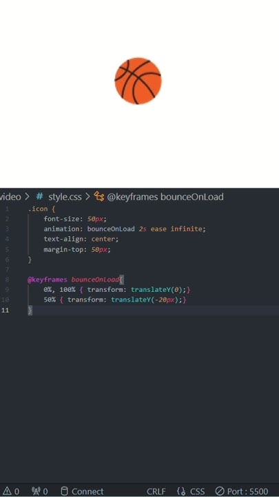 Tips-017 CSS Bouncing Icon on Load #coding #webcoding #programming #ytshorts #trending # ...