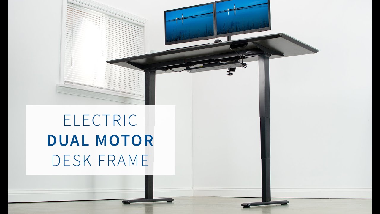 DESK-V103E Black Electric Dual Motor Desk Frame by VIVO - YouTube