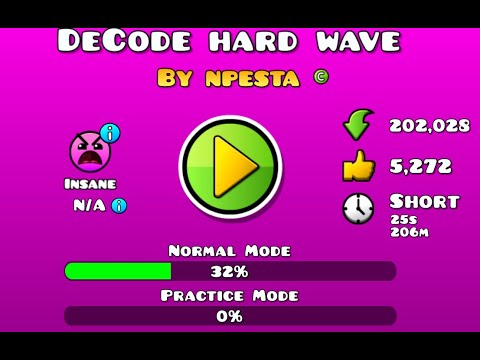 DeCode Hard Wave by npesta 32%! [Geometry Dash] - YouTube