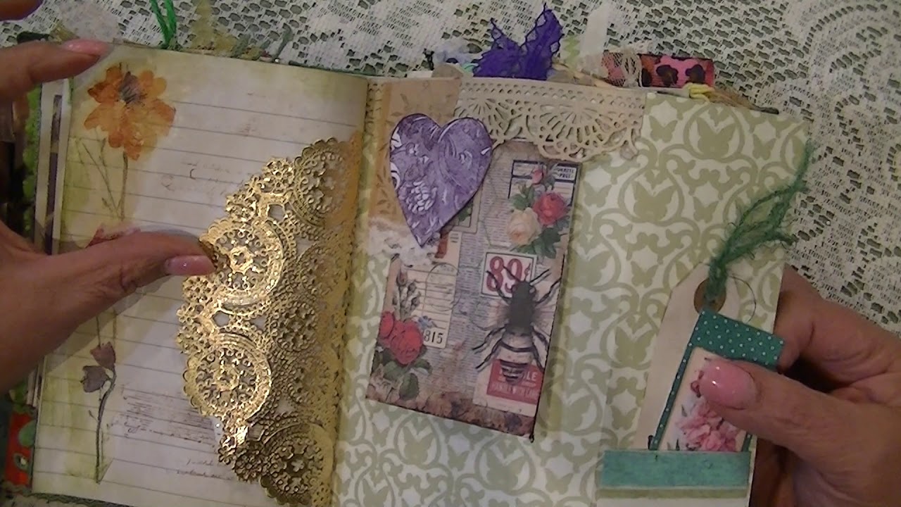 A Botanical Styled Boho Journal for a swap - YouTube