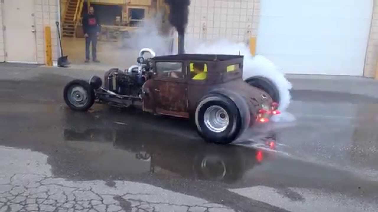 diesel rat rod FAIL doing burnout - YouTube