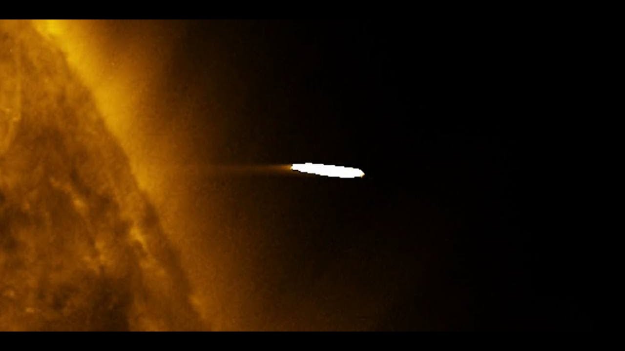 Giant Cigar Shaped Object Near the Corona of the Sun - May 2018 - YouTube