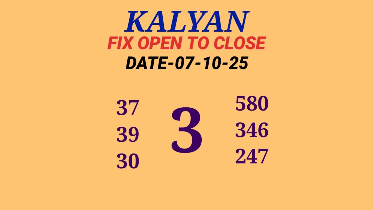 DATE-07-10-25 Kalyan Fix Open To Close Ank | Kalyan Dpboss Golden Ank ...