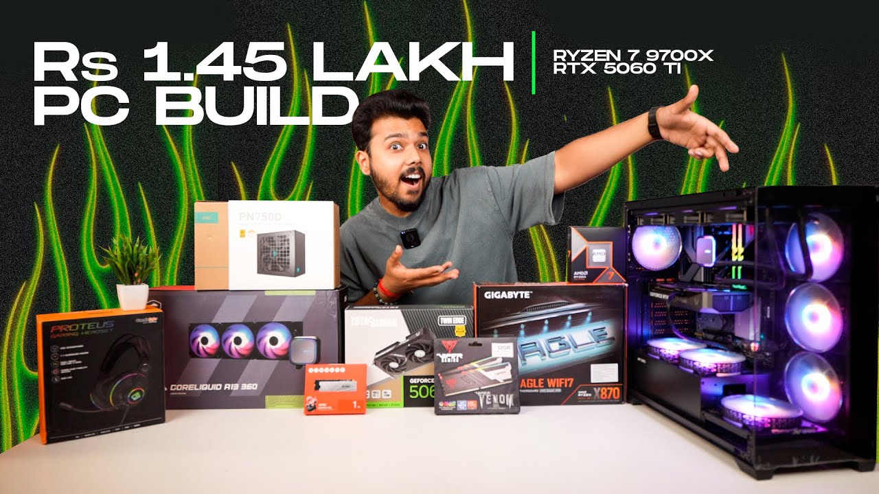 Rs 1.45 Lakh Mid-High Tier PC Build in India | Ryzen 7 9700X & RTX 5060 ...