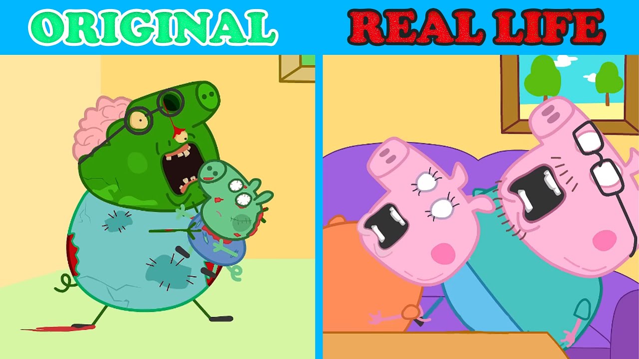 George Pig Turns into a Zombie!! - Peppa Pig Original vs Real life ...