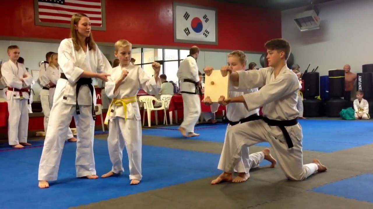 Aeyden and Trey's first martial arts test. - YouTube