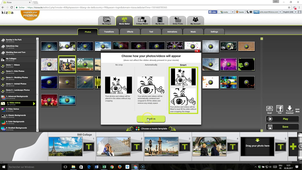How to add an intro video - Kizoa Tutorial - YouTube