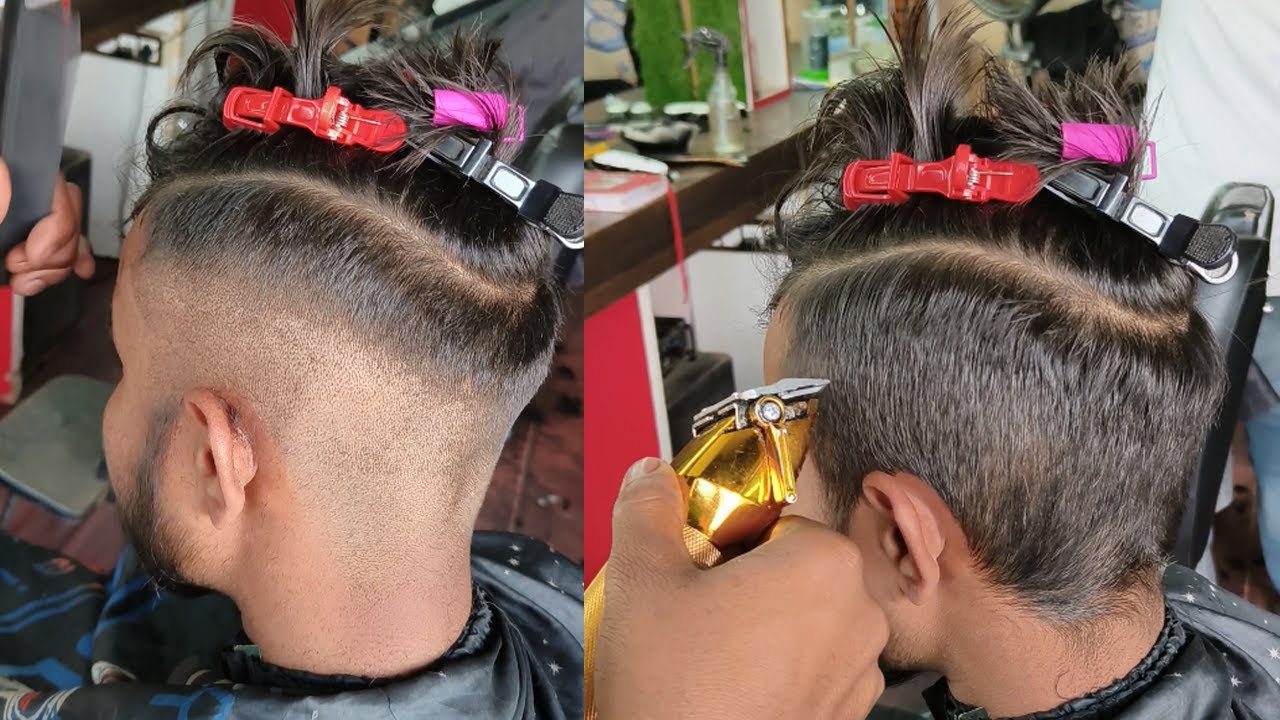 Best hair cut ever in just Rs 50 😱 Slope cutting Hairstyle - YouTube