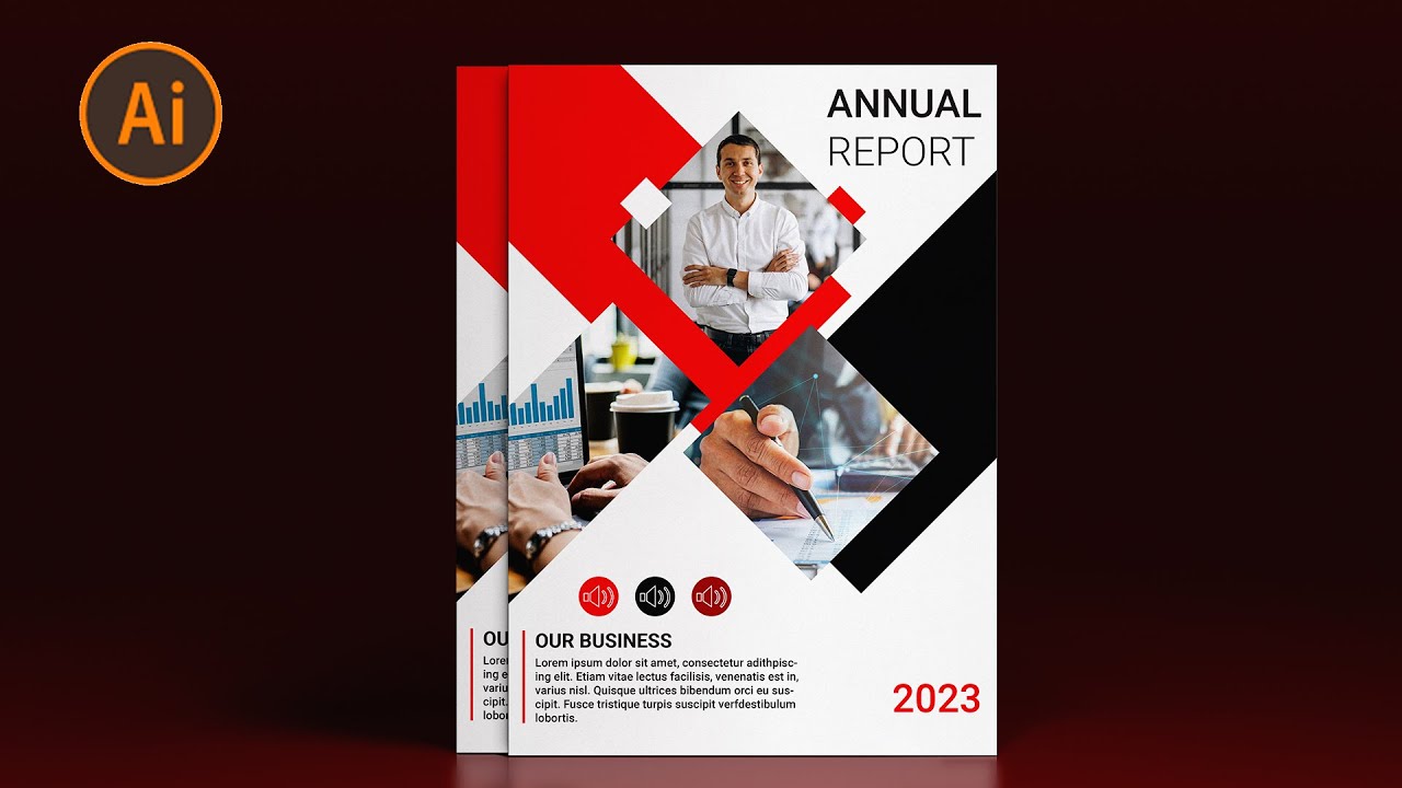 how to create annual report cover in illustrator cc - YouTube