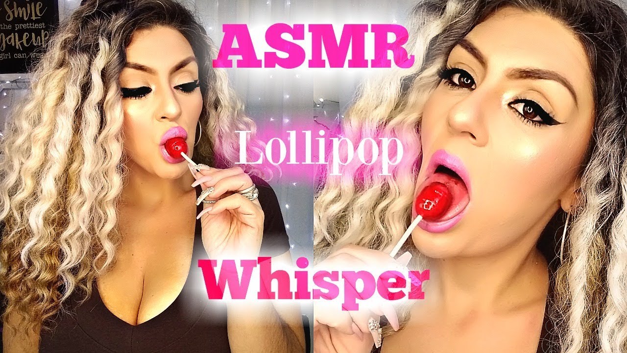 ASMR (Up-Close Whisper) Lollipop Licking Chewing Gum - YouTube