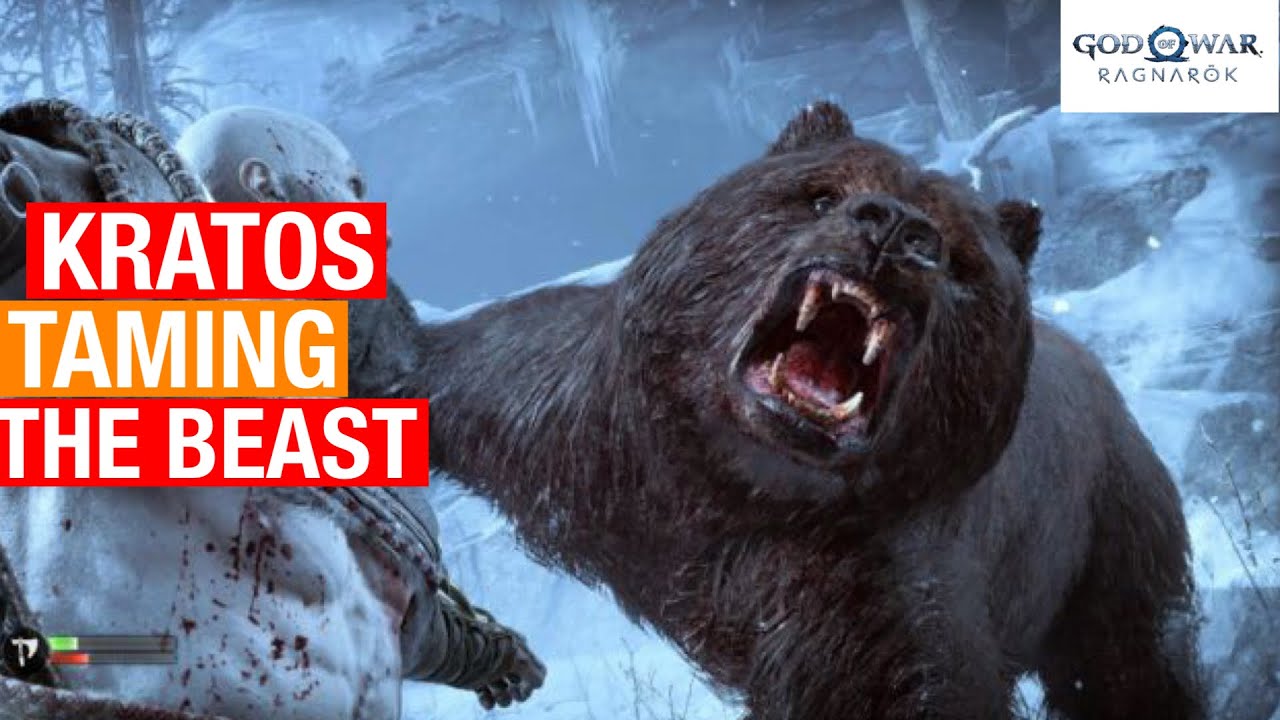 Kratos Taming The beast in God of War Ragnarok - YouTube