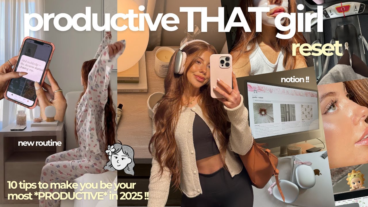 how to become a productive THAT girl in 2025 🎧🍵 healthy habits ...