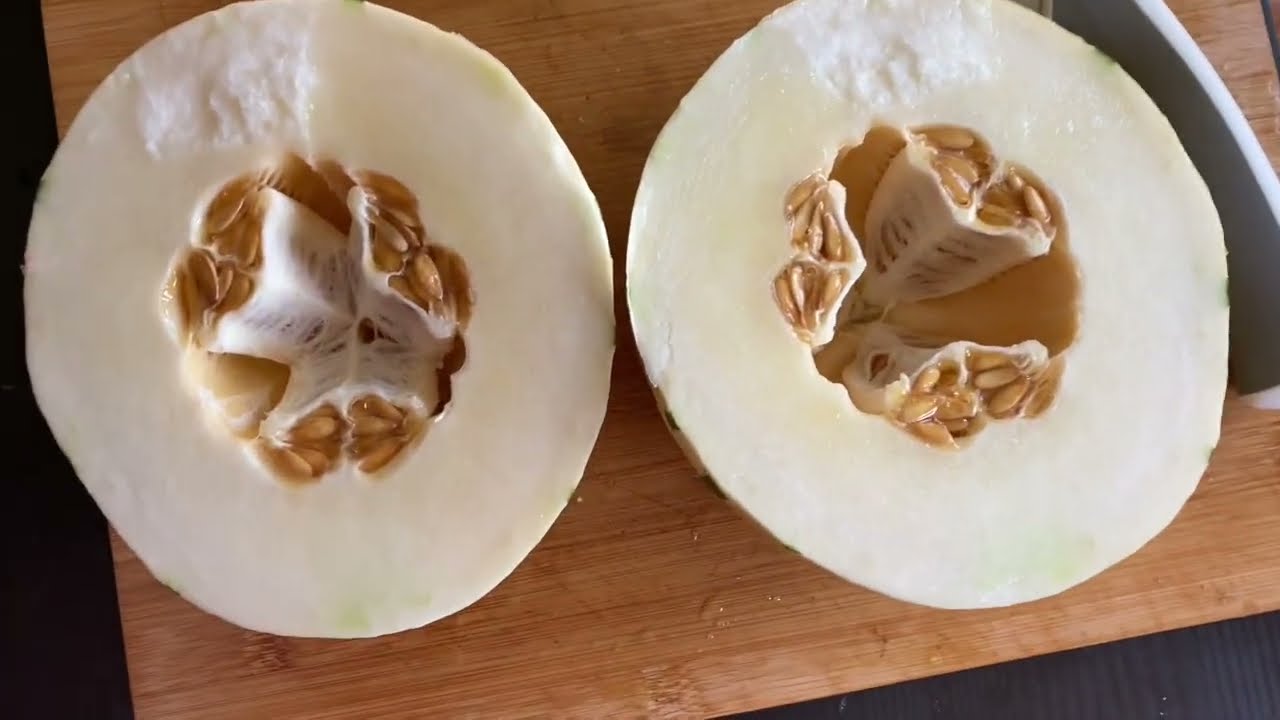 How to harvest a Tiger Stripe Melon - YouTube