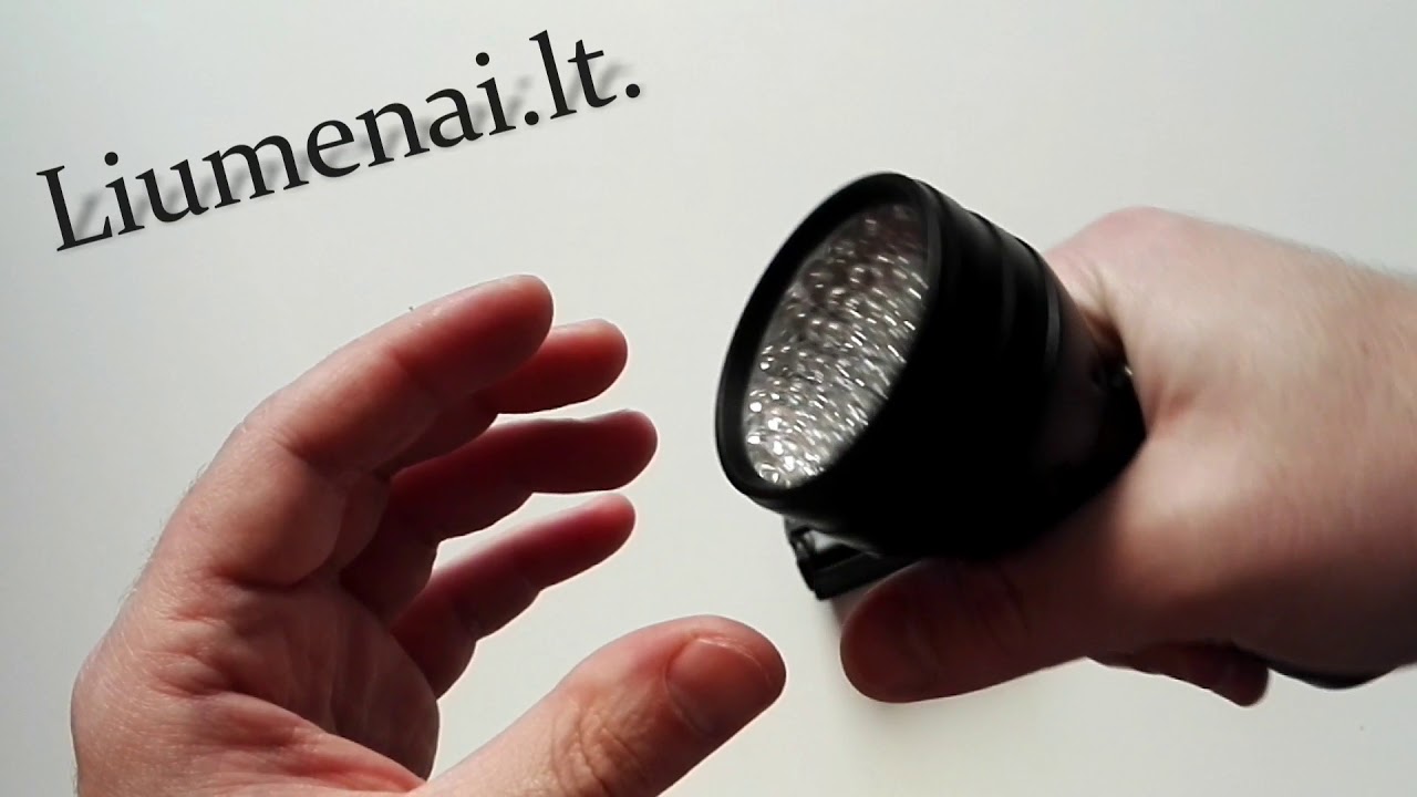 Ultravioletinis prožektorius žibintuvėlis UV LED 51 - YouTube
