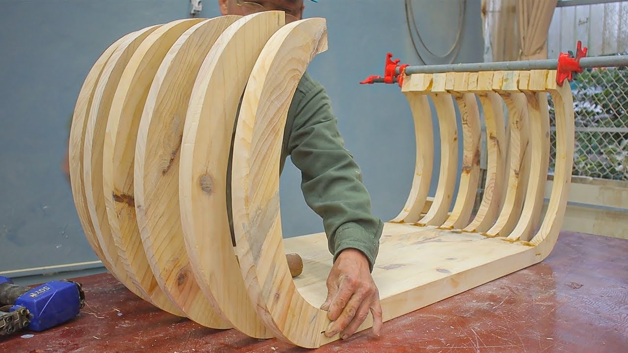 Curved Handmade Woodworking With Amazing Creative Design // How To ...