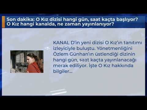 Son dakika: O Kız dizisi hangi gün, saat kaçta başlıyor? O Kız hangi kanalda, ne zaman yayınlanıyor?