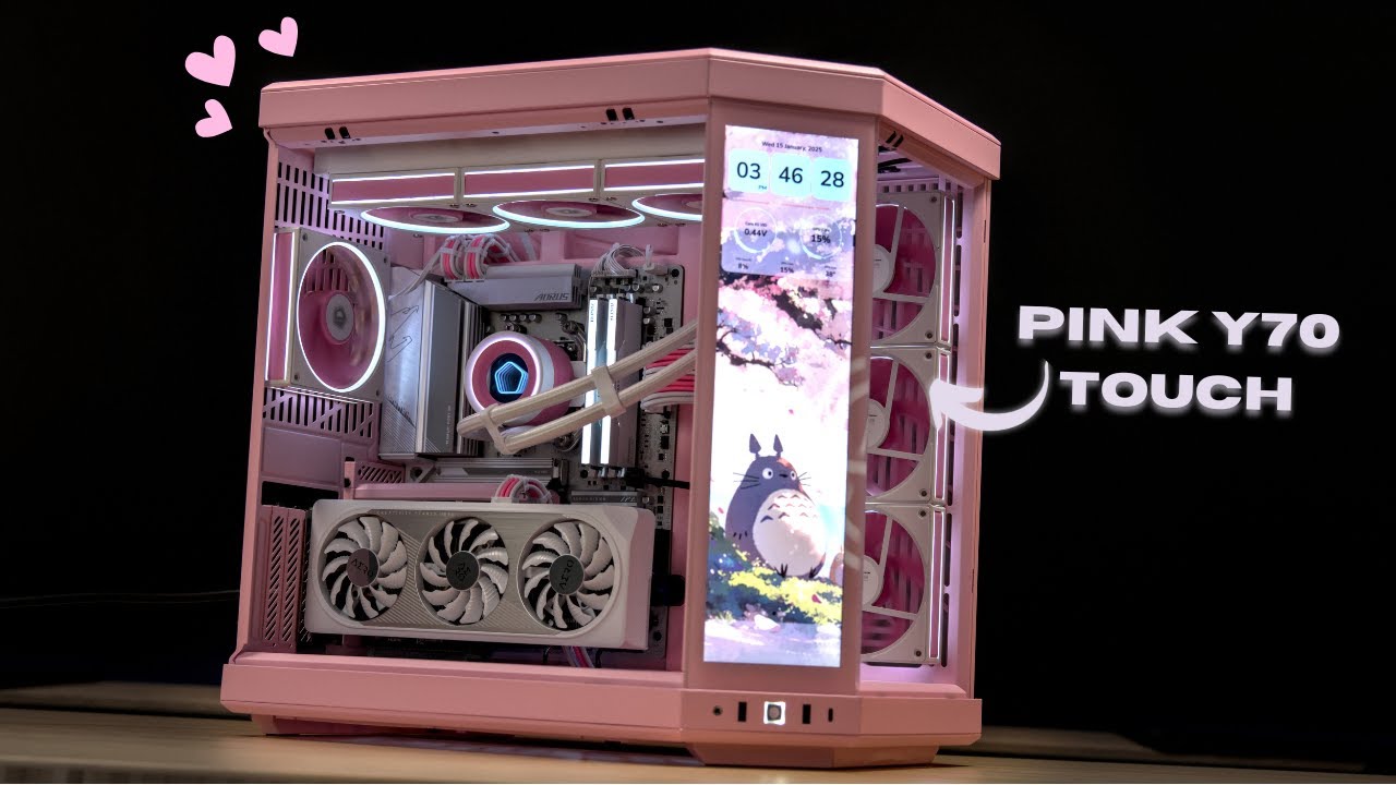 Relaxing Pink PC Build. HYTE Y70 Strawberry Milk Touch Infinite 🩷 - YouTube
