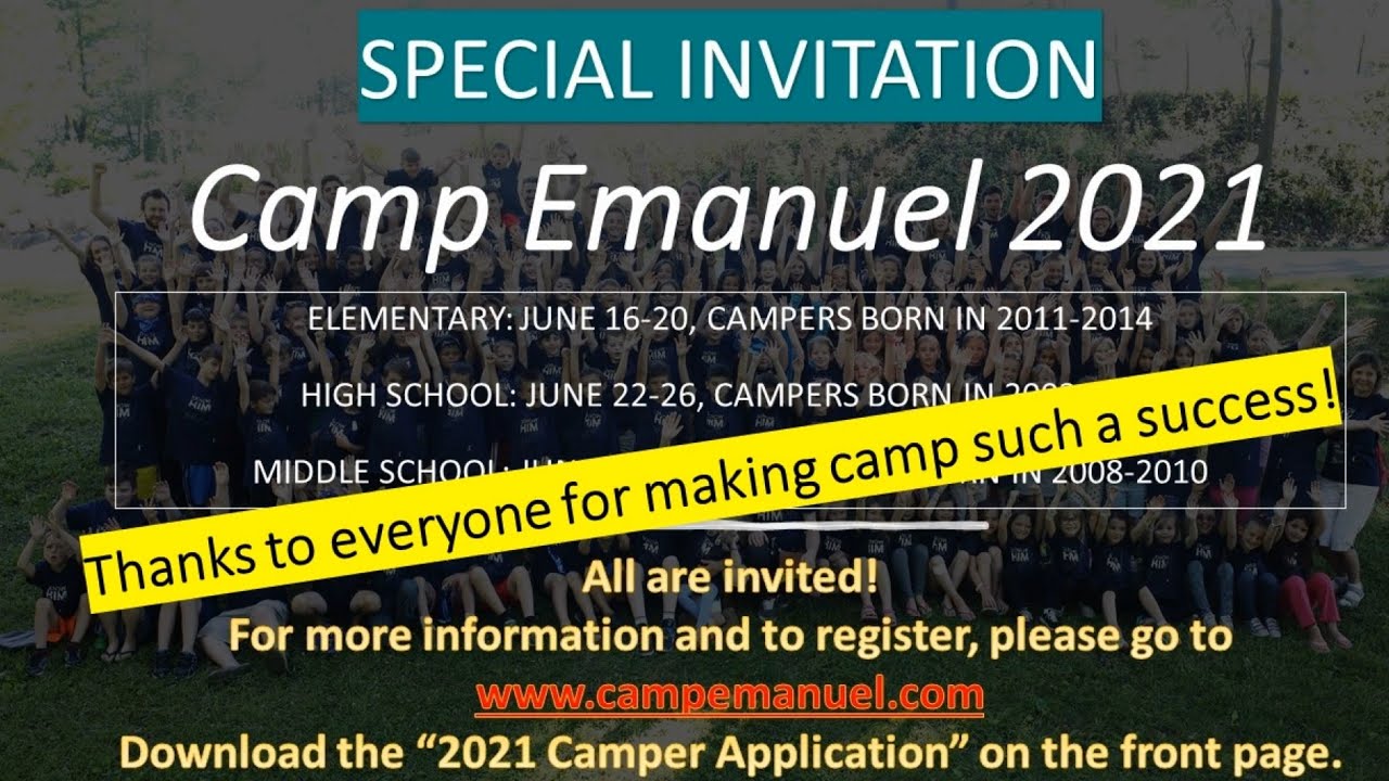 Hosanna PM Service - July 11, 2021 - Camp Emanuel Presentation - YouTube
