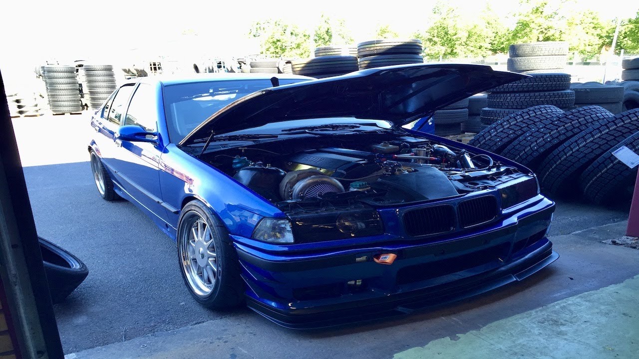 E36 Turbo 1000hp (testrun on low boost map) - YouTube
