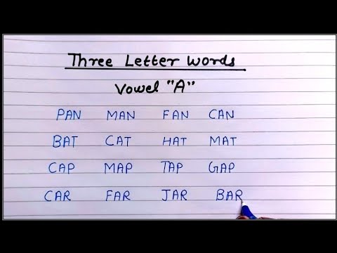 Learn and write three letter words || easy three letter words in ...