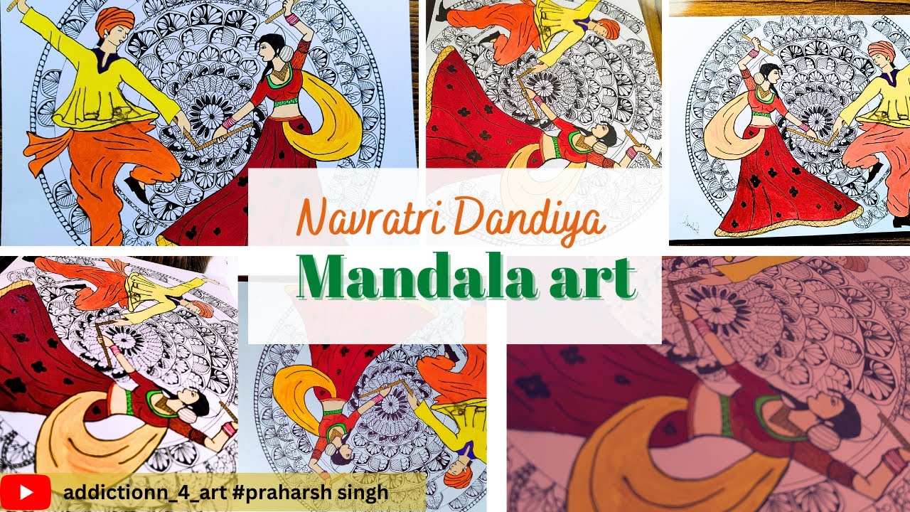 Mandala art | Dandiya | How to draw Mandala for Beginners | step by ...